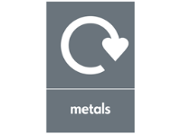 Metals WRAP recycling signs UK Supplier